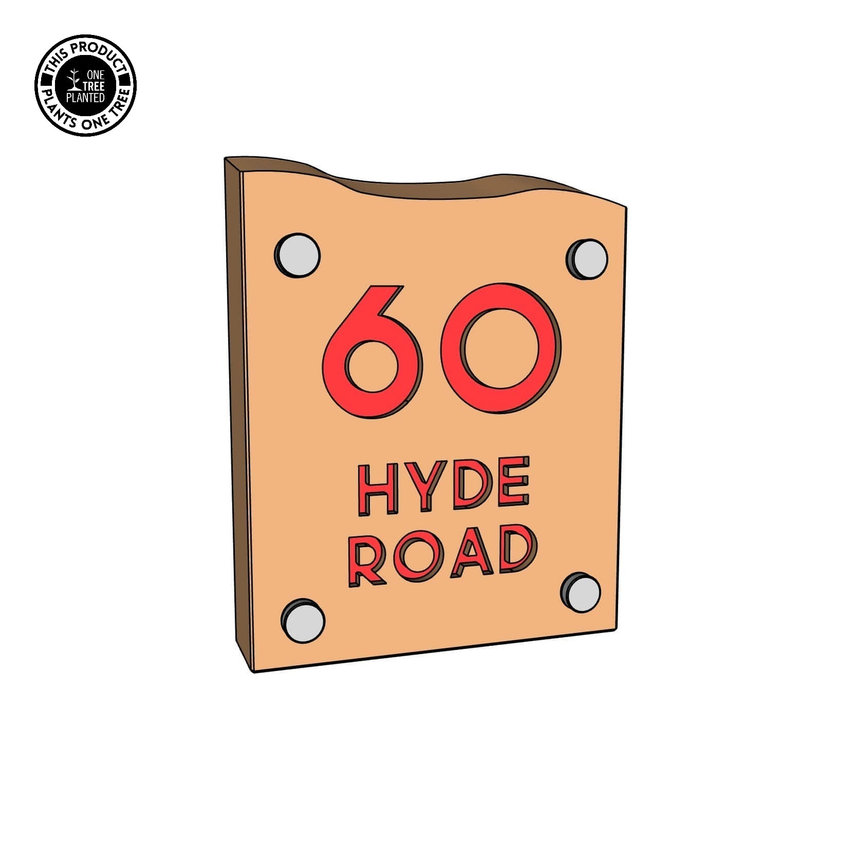 Solid Oak House Sign, Font 1, Acrylic Paint Infill