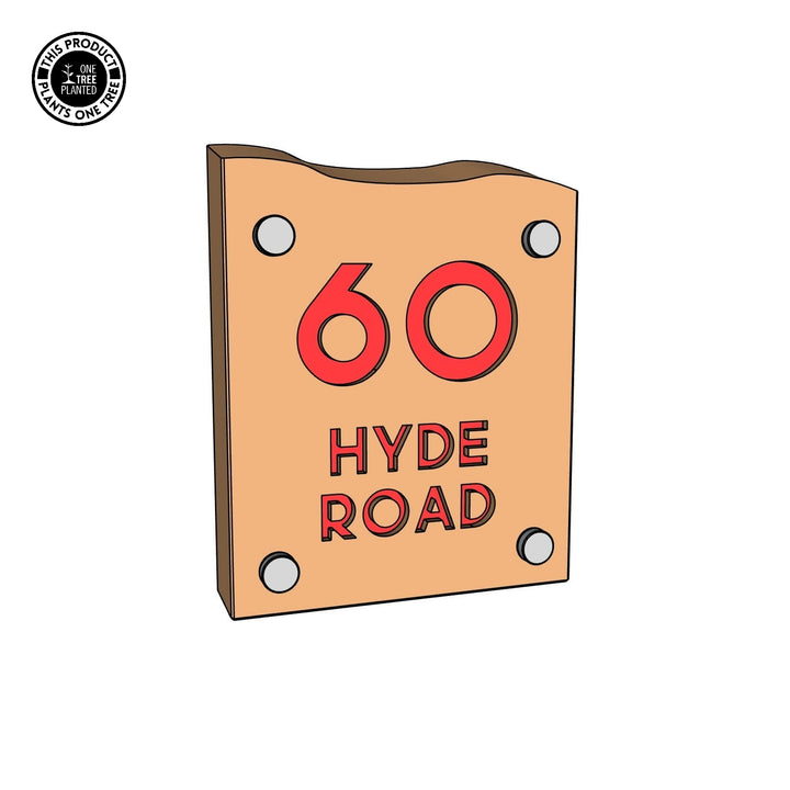 Solid Oak House Sign, Font 1, Acrylic Paint Infill