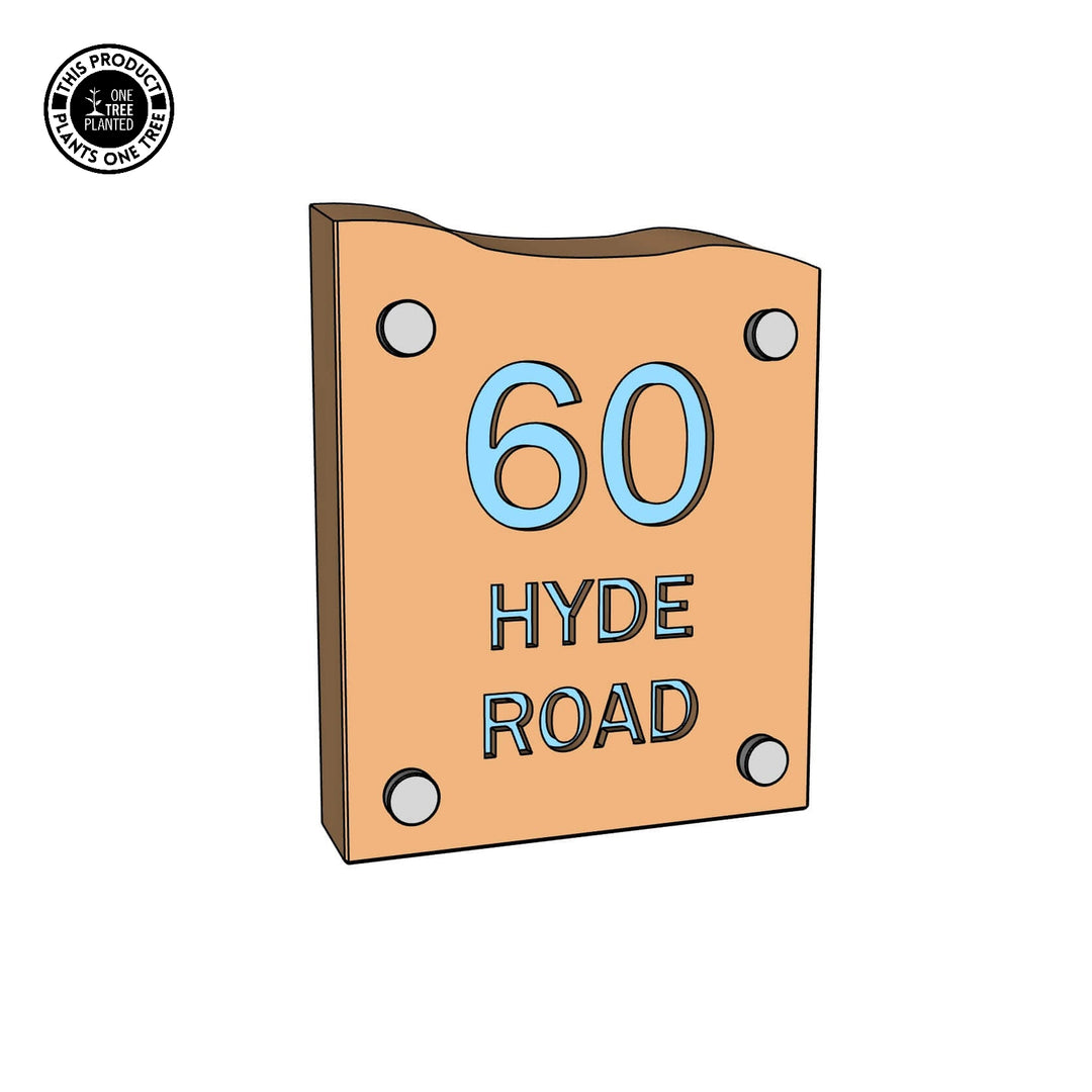 Solid Oak House Sign, Font 2, Epoxy Resin Infill